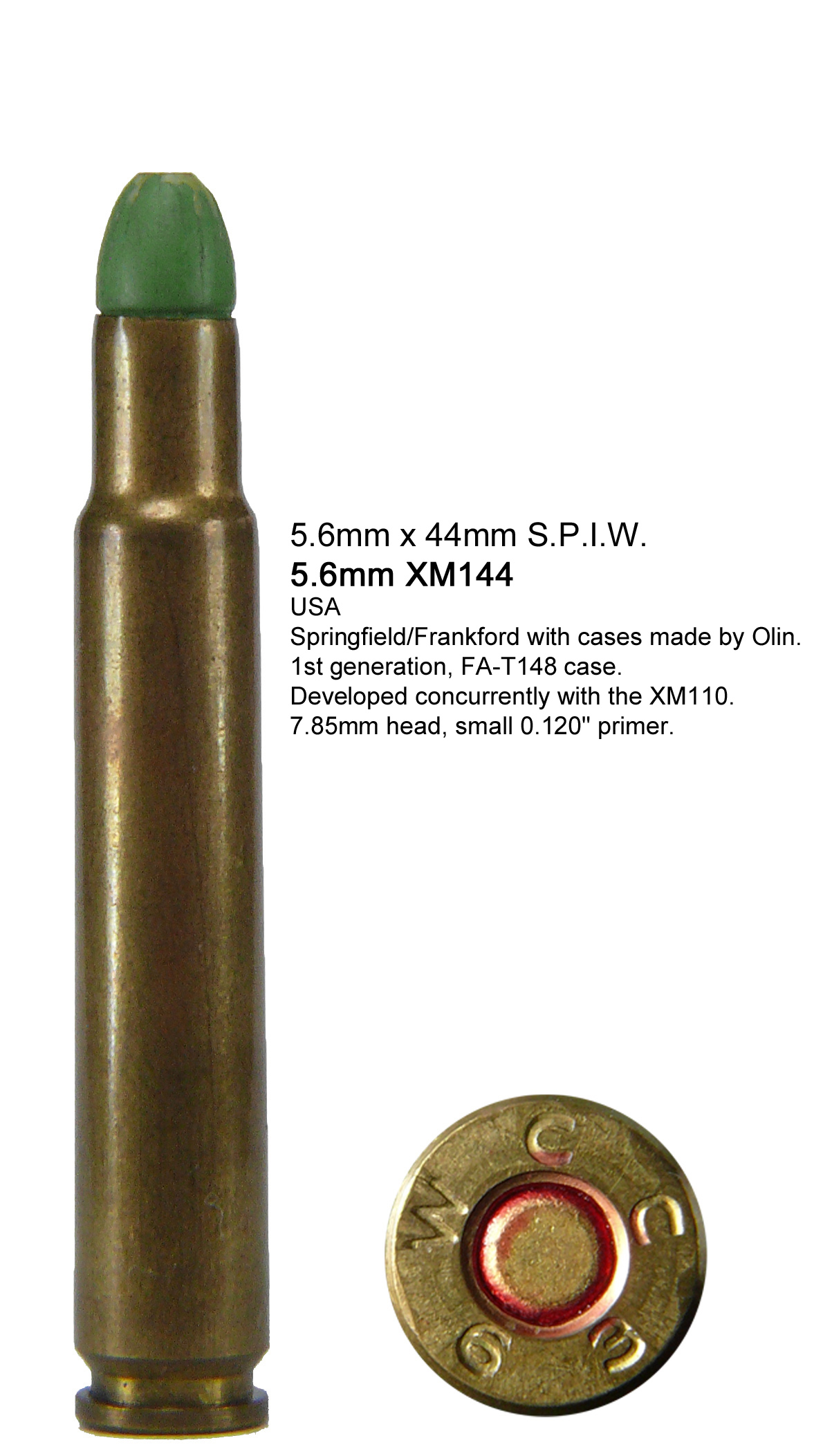 5.6mm x 44mm SPIW XM144 – Military Cartridges