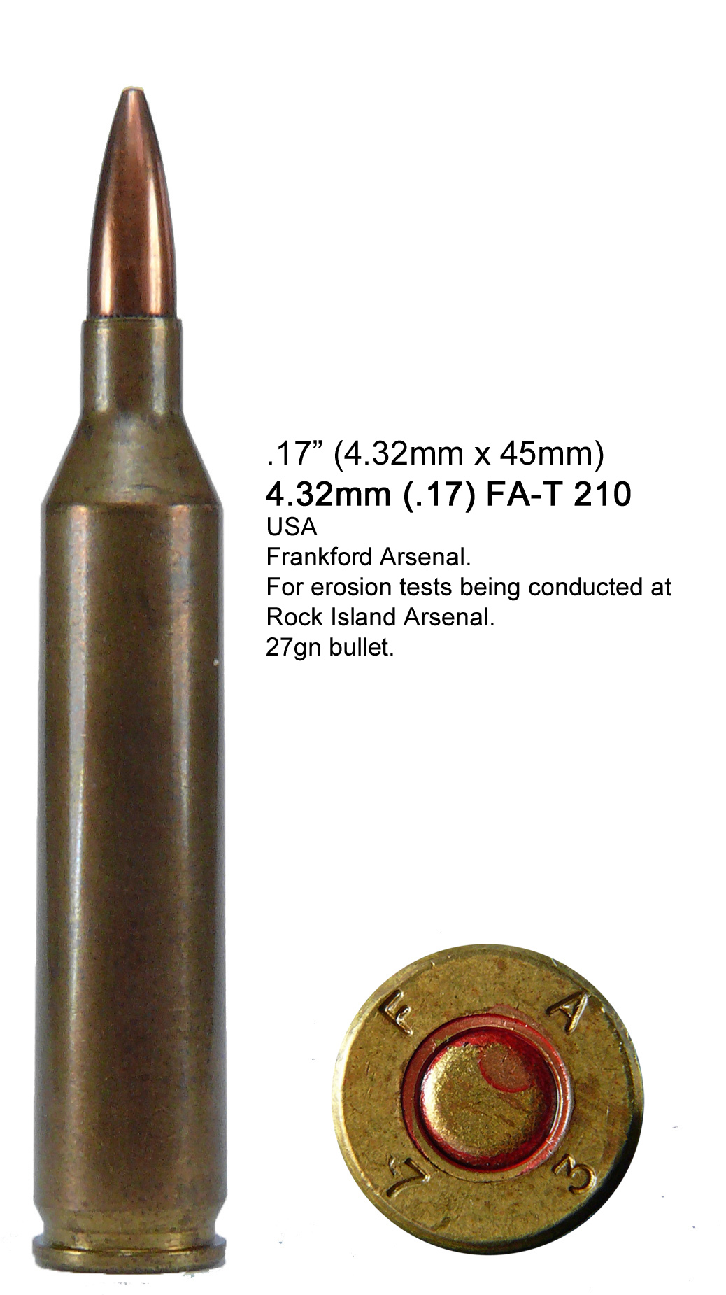 (004) .17″/4.32mm x 45mm – Military Cartridges